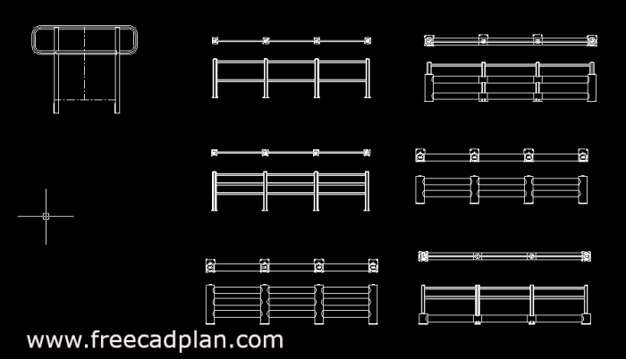 guardrail dwg cad block in Autocad , download - free cad plan