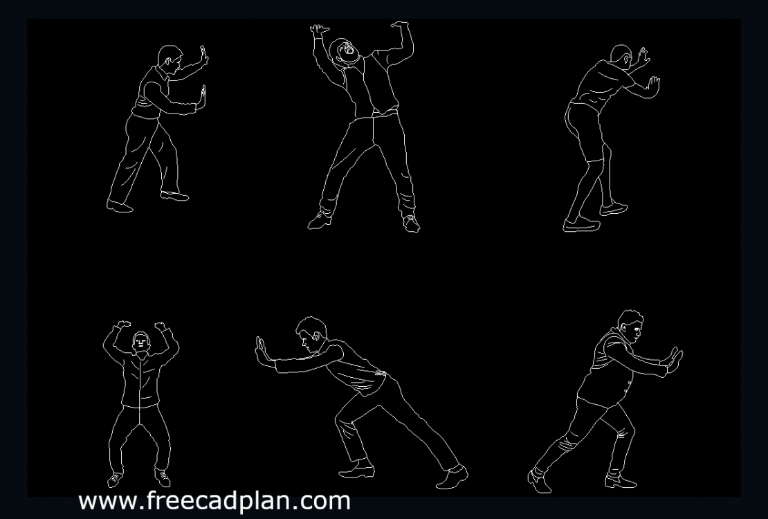 Autocad Blocks Dwg Construction Worker